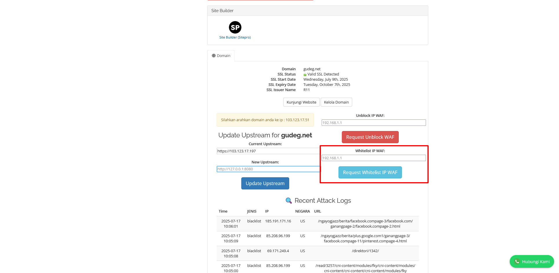 Tutorial Setting Waf - Citrahost