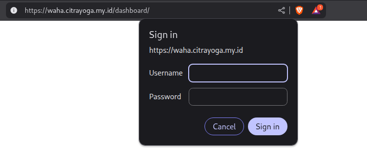 Mengakses Dashboard WAHA tanpa Port 3000 - Citrahost