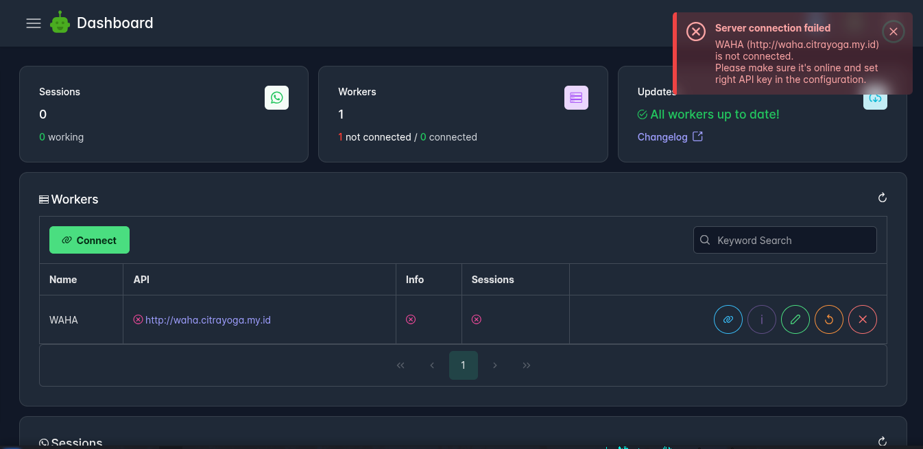 Mengakses Dashboard WAHA tanpa Port 3000 - Citrahost