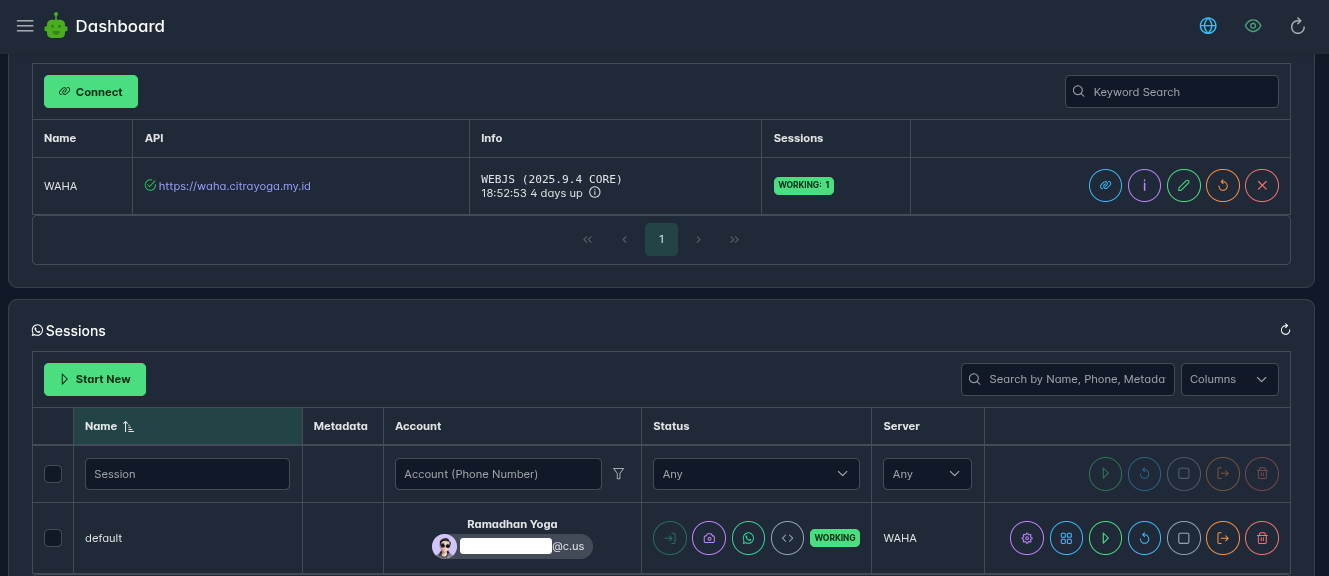 Mengakses Dashboard WAHA tanpa Port 3000 - Citrahost